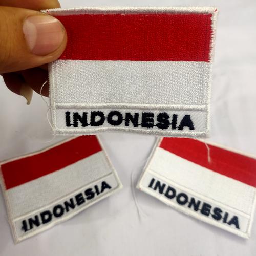Jual Emblem logo Bendera Merah Putih bordir| Badge patch bordir Merah ...