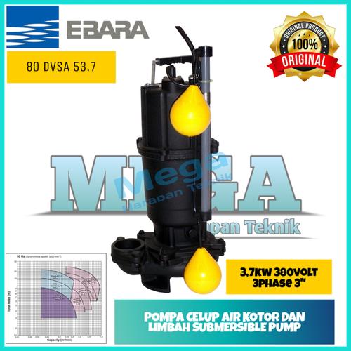 Jual pompa Ebara 80DVSA 53.7 380volt 3.7kw 3"air kotor Submersible Pump - Jakarta Barat - Mega ...