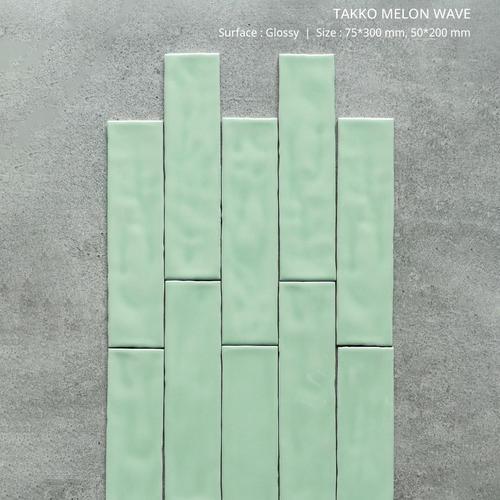 Jual Backsplash Tile Modern - Venus Takko Melon Wave Glossy - 75*300 ...