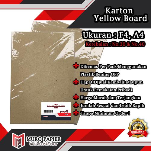 Jual ( PER PAK - ISI 5 ) Karton Yellow Board No. 30 No. 40 A4 F4 - No ...