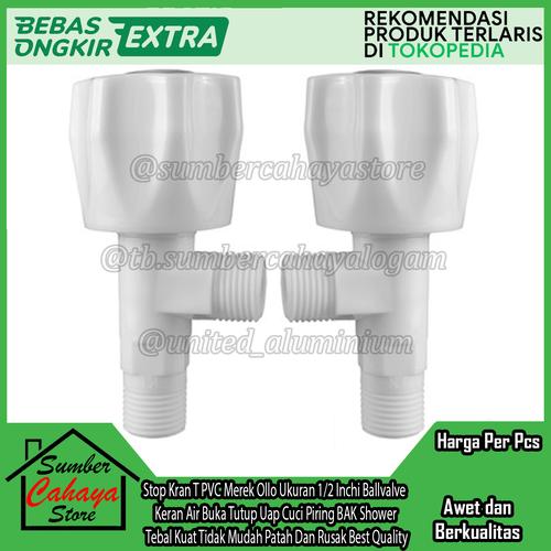 Jual Stop Kran T PVC Merek Ollo Ukuran 1/2 Inchi KC 01 Keran Air Buka ...