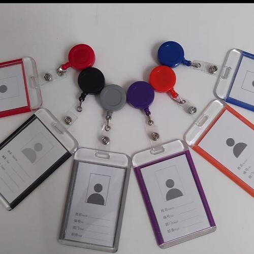 Jual NAME TAG / ID CARD HOLDER ACRYLIC + YOYO - biru+yoyo biru ...