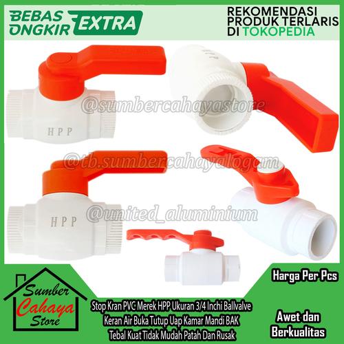 Jual Stop Kran PVC Merek HPP Ukuran 3/4 Inchi Keran Pipa Air Buka Tutup ...