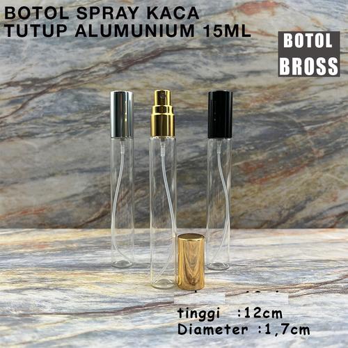 Jual Botol Spray Kaca 15ml Bening Refill Isi Ulang Travel -Tutup ...