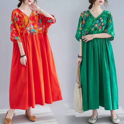 Jual New Hansa Dress - Dress Hanbok Oversized Tradisional Motif Daun ...