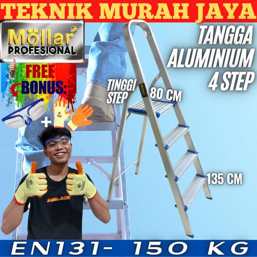 Jual Tangga Rumah Aluminium 4 Step Mollar 4S Lipat Household Ladder ...