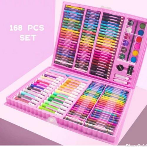 Jual TM. Crayon set 168 PC / Crayon colour set 168 pc free bubble wrap ...