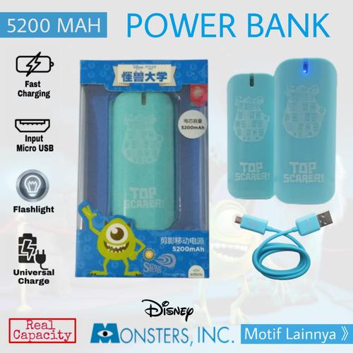 Jual Power Bank / PB / Powerbank Monster Inc Disney 5200mAh Real ...