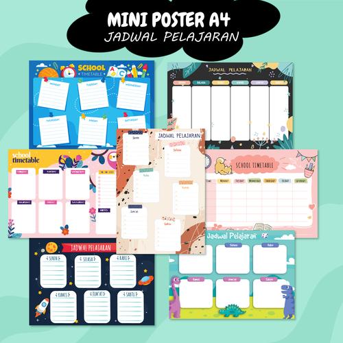 Jual Mini Poster Jadwal Pelajaran Sekolah Ukuran A4 - PELA4-001, TANPA ...
