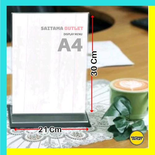 Jual Akrilik Acrylic A4 Tent card. akrilik daftar menu. nomor meja QRIS ...