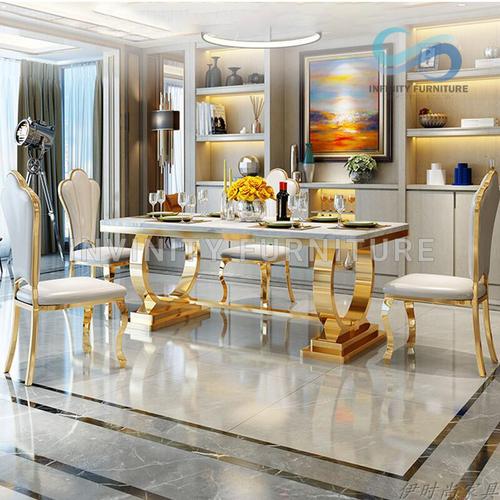 Jual Meja Makan Marmer Stainless Mewah - Dining Table Stainless Luxury ...