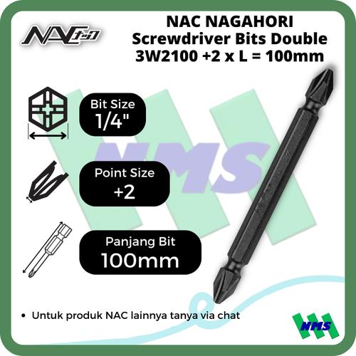 Jual Mata Obeng Plus Philips Screwdriver Bit Double +2 x L100mm NAC ...
