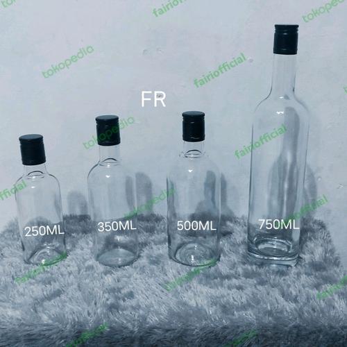 Jual Botol kaca bening 250ml 350ml 500ml 750ml tutup ulir alumunium panjang - 250 ML, TANPA ...