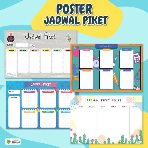 Jual [DOUBLE LAMINASI] - Poster Jadwal Piket Kelas Ukuran A3+ Wipe n ...