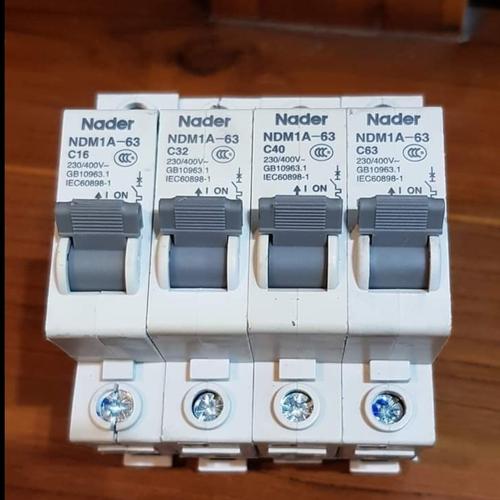 Jual MCB AC/DC Nader NDM1A-63 NDB2-63 1P 16A 32A 40A 63A AC 220Vs DC ...