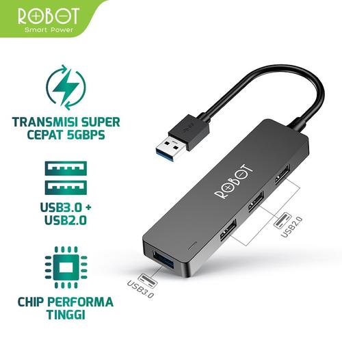 Jual ROBOT USB Hub H160 4 Ports USB 2.0 & USB 3.0 High Speed 5GBPS ...