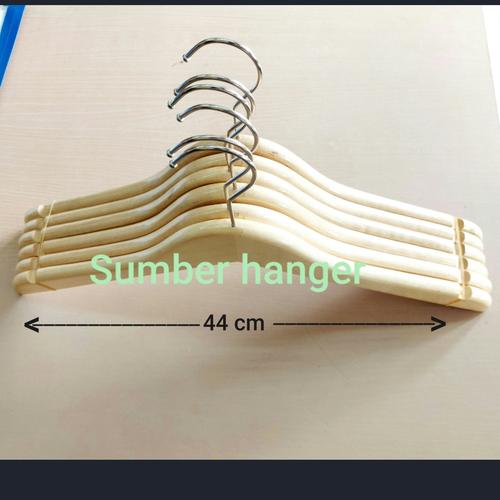Jual Hanger kayu dewasa natural isi 10 pcs | wood hanger - Jakarta ...