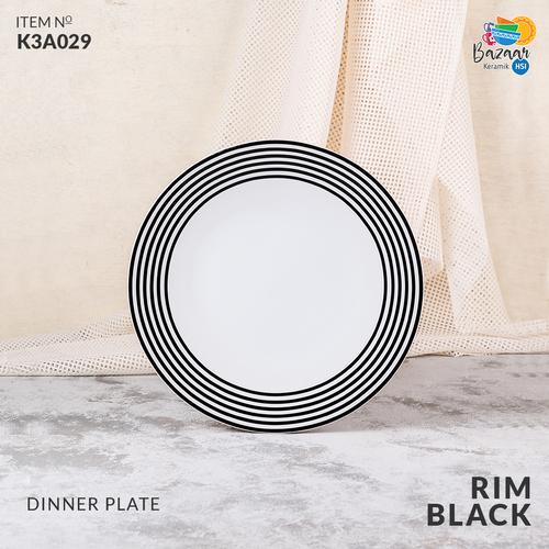 Jual Piring Keramik - Dinner Plate Keramik Piring Makan - Rim Black ...