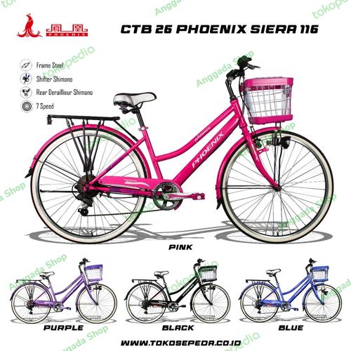 Jual SEPEDA PEREMPUAN 26 INCH PHOENIX 116 SIERA DEWASA CEWEK IBU ASLI ...