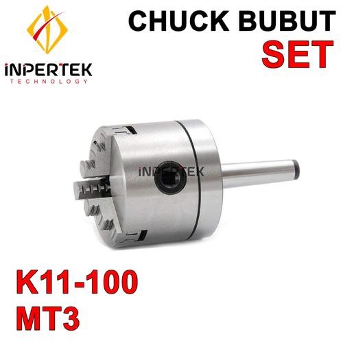 Promo Chuck Bubut 4" 3 Jaw Claw K11-100 Self Centering Arbor Morse ...