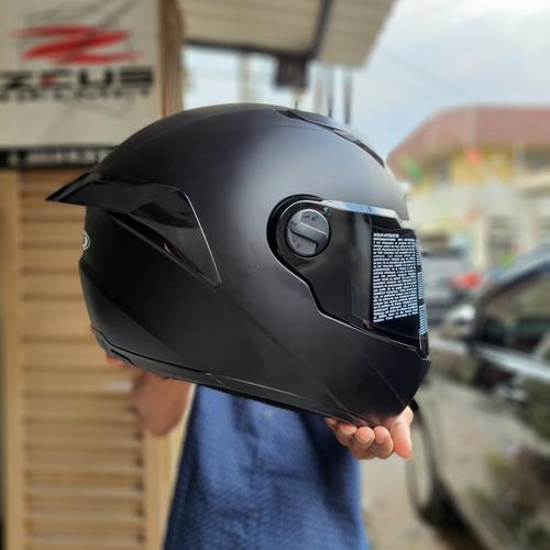 Jual ZEUS 811C MATTBLACK FLAT VISOR BONUS DARK VISOR FULLFACE HITAM ...