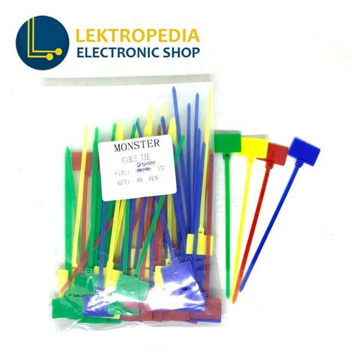 Jual Label Ties Marker 10cm Name Tag Label Tie Tis Merah Biru Kuning ...