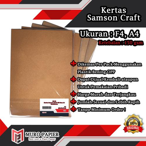 Jual ( PER PAK - ISI 50 ) Karton Samson Craft 150 gsm F4 A4 - by Muro ...