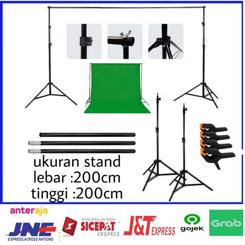 Jual kain background foto studio green screen ukuran 2,5x3M stand 2x2M ...