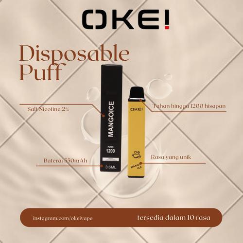 Jual ELEKTRIK DISPOSABLE VAPE OKEI 1200 PUFF (10 RASA) - Pina Colada ...