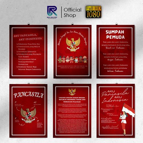Jual Hiasan Dinding Sekolah Pancasila Merah Pajangan Poster Kayu Walldecor - GQM1 - Kab. Sleman ...