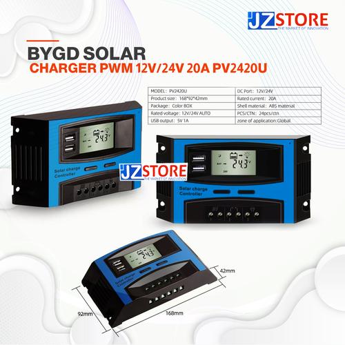 Jual SOLLAR CHARGER CONTROLLER SCC SOLAR PANEL SURYA PLTS 12V/24V 20A ...