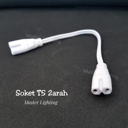 Jual Socket / soket T5 T4 T8 sambungan fiting kabel 2 Lampu konektor 8 ...
