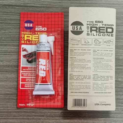 Jual Lem high temp red silicone USA 650 70gr/Sealent paking gasket ...