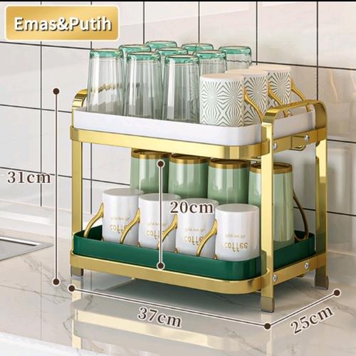 Jual rak penyimpanan gelas serbaguna 2 susun - Putih - Jakarta Utara ...