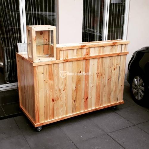 Jual Gerobak Stand Booth Meja jualan Kayu Jati Belanda meja stand ...