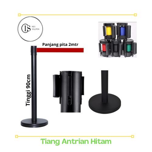 Jual Tiang Antrian Stainless Pembatas Baricade Bank - Tiang Hitam Pita ...