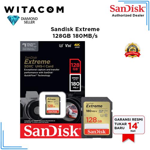 Jual SanDisk Extreme SDXC 128GB 180MB/s - Original - Jakarta Pusat - Witacom | Tokopedia