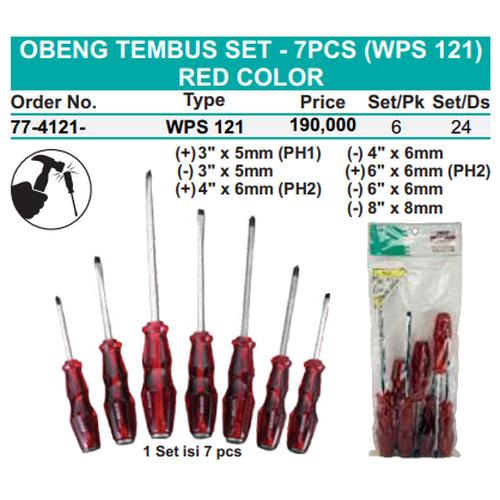 Jual OBENG TEMBUS SET - 7PCS (WPS 121) RED COLOR WIPRO - Kota Surabaya ...