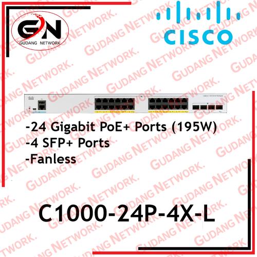Jual CISCO Catalyst C1000-24P-4X-L Switch 24 GE PoE+ 195W - Jakarta Pusat - Gudang Network ...