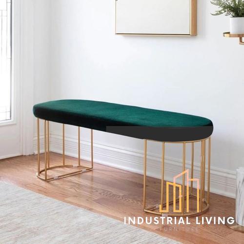 Jual stool sofa bench, bench sofa minimalis industrial gold kaki besi ...