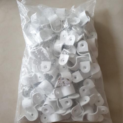 Jual klem pipa conduit pvc pipa listrik CLIPSAL 20mm-putih (isi 100pcs ...
