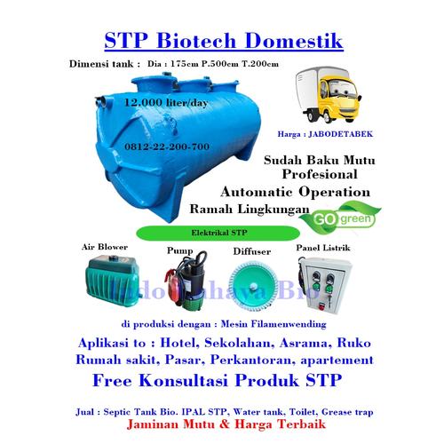 Jual septic tank stp biotech bioindo 12 kubik per hari, ipal bioindo ...
