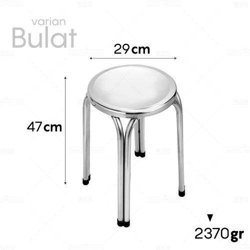 Promo Bangku Kursi stainless baso bulat stainless steel 47cm murah ...