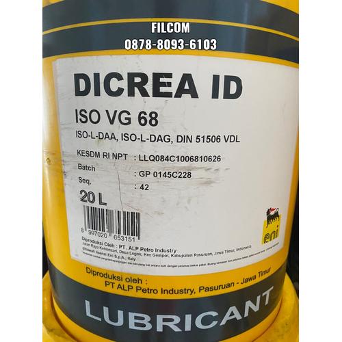 Jual OLI COMPRESSOR SCREW ENI DICREA ISO VG 68 (20 LITTER) - Kab. Tangerang - FILCOM | Tokopedia