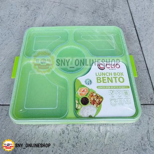 Jual Kotak Makan / Lunch Box 5 Sekat Hijau Bento Plastik Clio - 2120 ...
