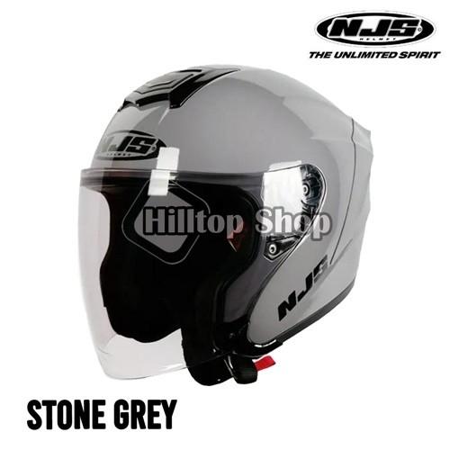 Jual Helm NJS Kairoz Solid Half Face Helmet - V1 Silver Steel, XL ...