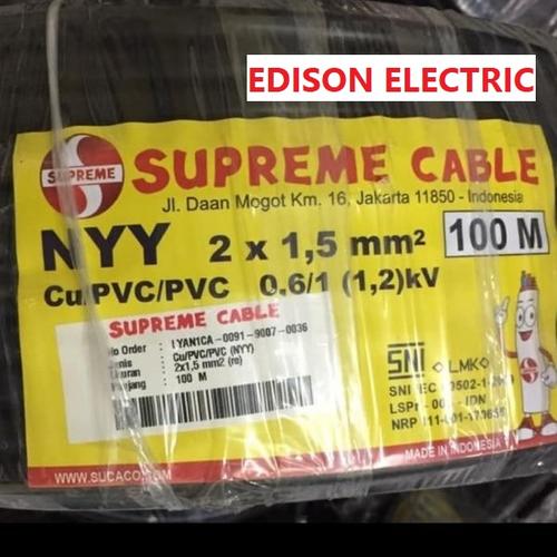 Jual SUPREME Kabel NYY 2x1.5 Hitam Tunggal Per Meter / Roll 50M - 100M ...