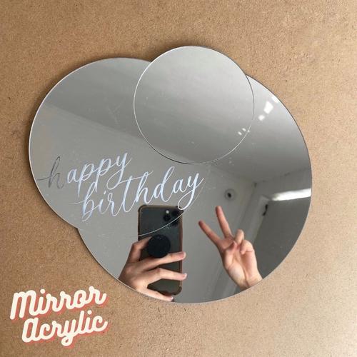 Jual Dekorasi Kue Cermin Aesthetic Akrilik | Akrilik Mirror Selfie Cake ...