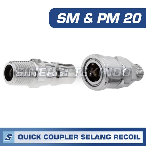 Jual Quick Coupler SM20 + PM20 Sambungan Selang Kompresor Recoil Cuk ...