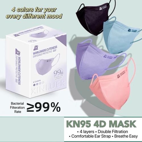 Jual Masker KN95 Dewasa Masker KN95 4D Mask 4 Layers Standar Korea Gradasi - MIX BLACK WHITE ...
